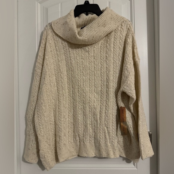 Almost Famous | Sweaters | Pretty Almost Famous Size 2x Cream Sequin ...